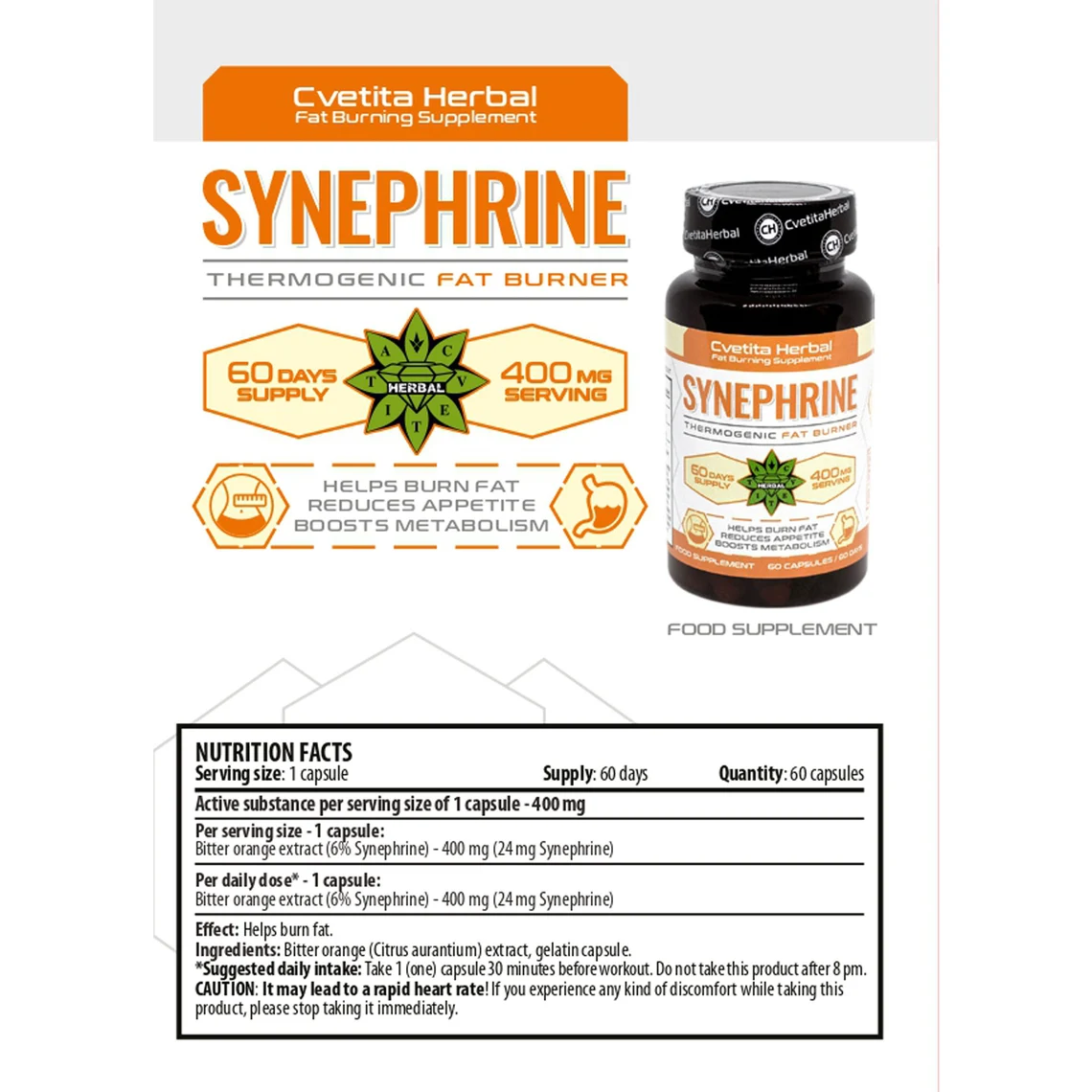 Synephrine Bitter orage Fat burner Weight Loss Diet Metabolism Energy ...