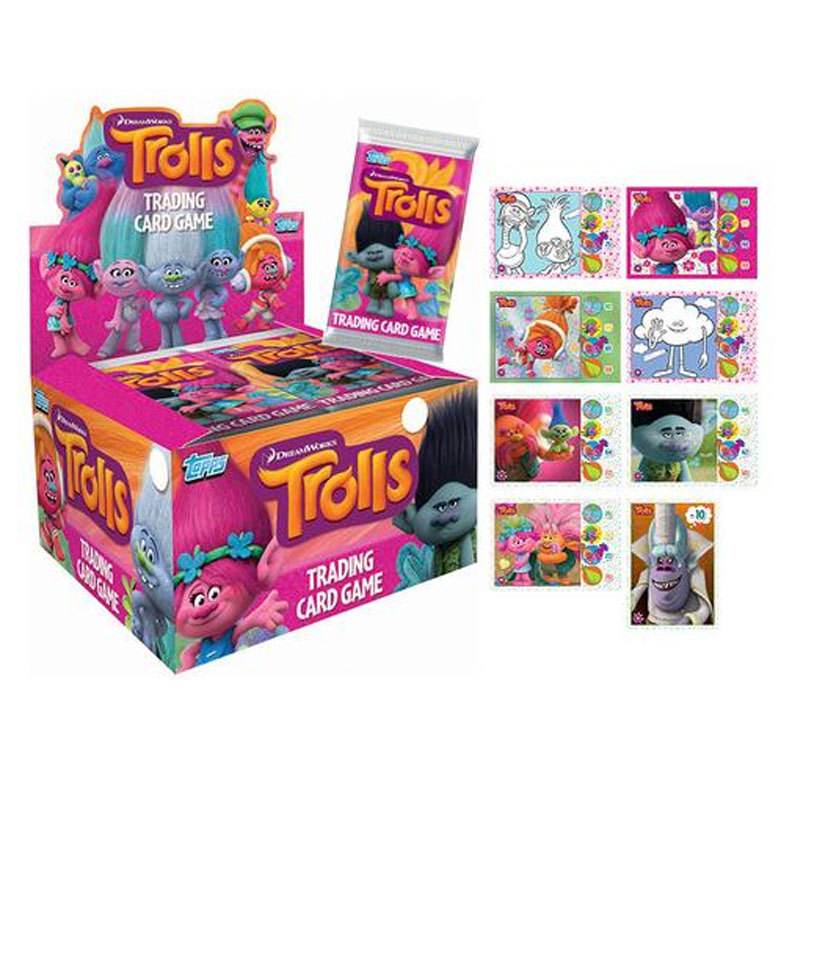 Topps Dreamworks Trolls Trading Card Game 5 Packs Birthday Party Favour ...