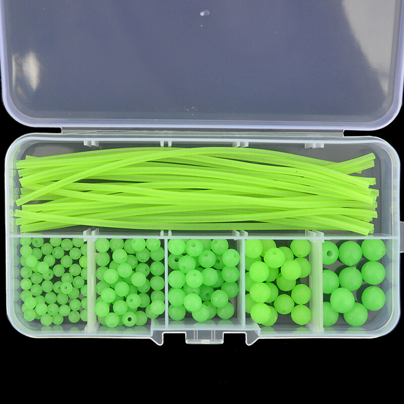 170Pcs/Set Soft Rubber Floating Glow Fishing Beads Fishing Rig Tube ...