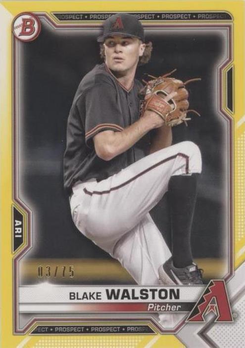 2021 Bowman - Prospects Blake Walston #BP-104 Yellow Border /75 (RC ...