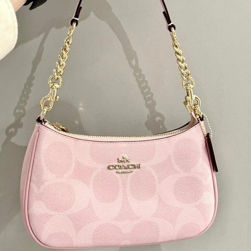 2026 New COACH TERI SHOULDER BAG IN SIGNATURE CANVAS Pink | eBay