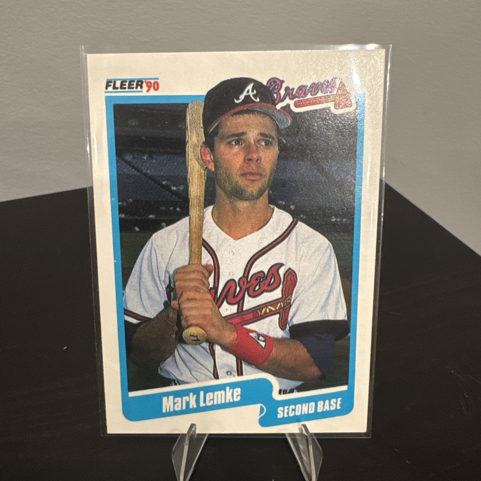 1990 Fleer Mark Lemke Atlanta Braves 587 ABSOLUTE MINT Card With Errors ...