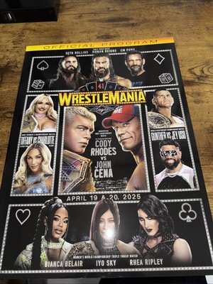 WWE Wrestlemania 41 Official Program Cody Rhodes John Cena CM Punk WWE ...