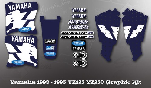 YAMAHA 1993-1995 YZ125 YZ250 WICKED TOUGH DECAL KIT LIKE NOS OEM ...