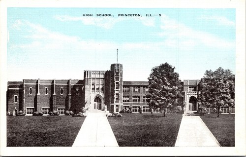 Postcard Princeton Illinois - High School - Unposted | eBay