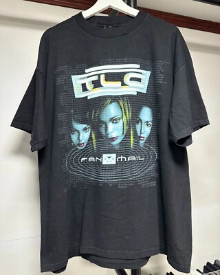 TLC 90s Fan X Mail Rare Graphic Black T shirt Short Sleeve tee Vtg S ...