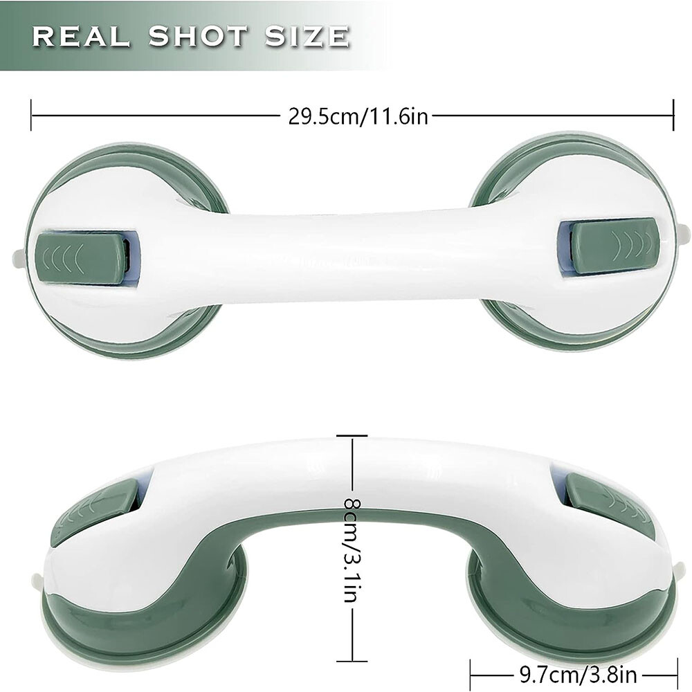 2 Bathroom Grip Tub Shower Bar Rail Bath Safety Handle Suction Cup ...