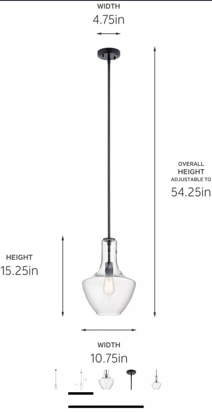 Kichler 42141NICS Everly Pendant Light Brushed Nickel Clear Seeded ...