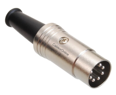 DIN 7-Pin Male Silver-Plated Contacts Metal Body Solder Type Connector ...