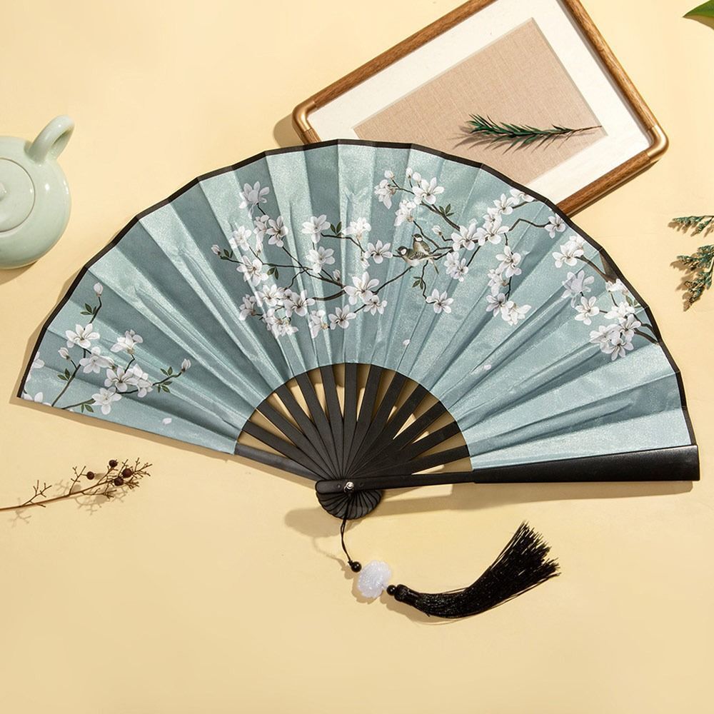 Bamboo Vintage Folding Fan Colorful Shank Classical Dance Fan Hand Fan ...