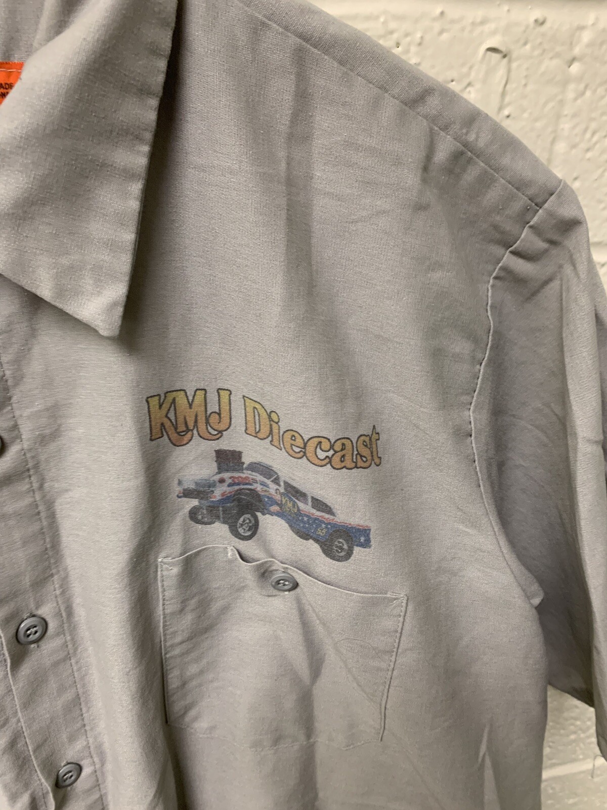KMJ Diecast Raceway Mens Button Up Pit Crew Shirt Size XL | eBay
