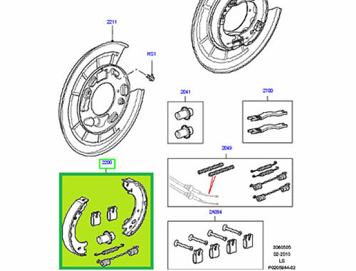 LAND ROVER PARKING BRAKE SHOES LR2 NEW FERODO LR001020 | eBay
