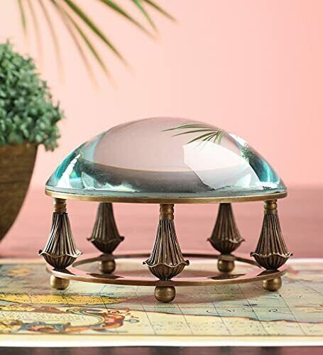 Nautical Brass Vintage Paperweight Antique 4" Magnifying Glass Map ...