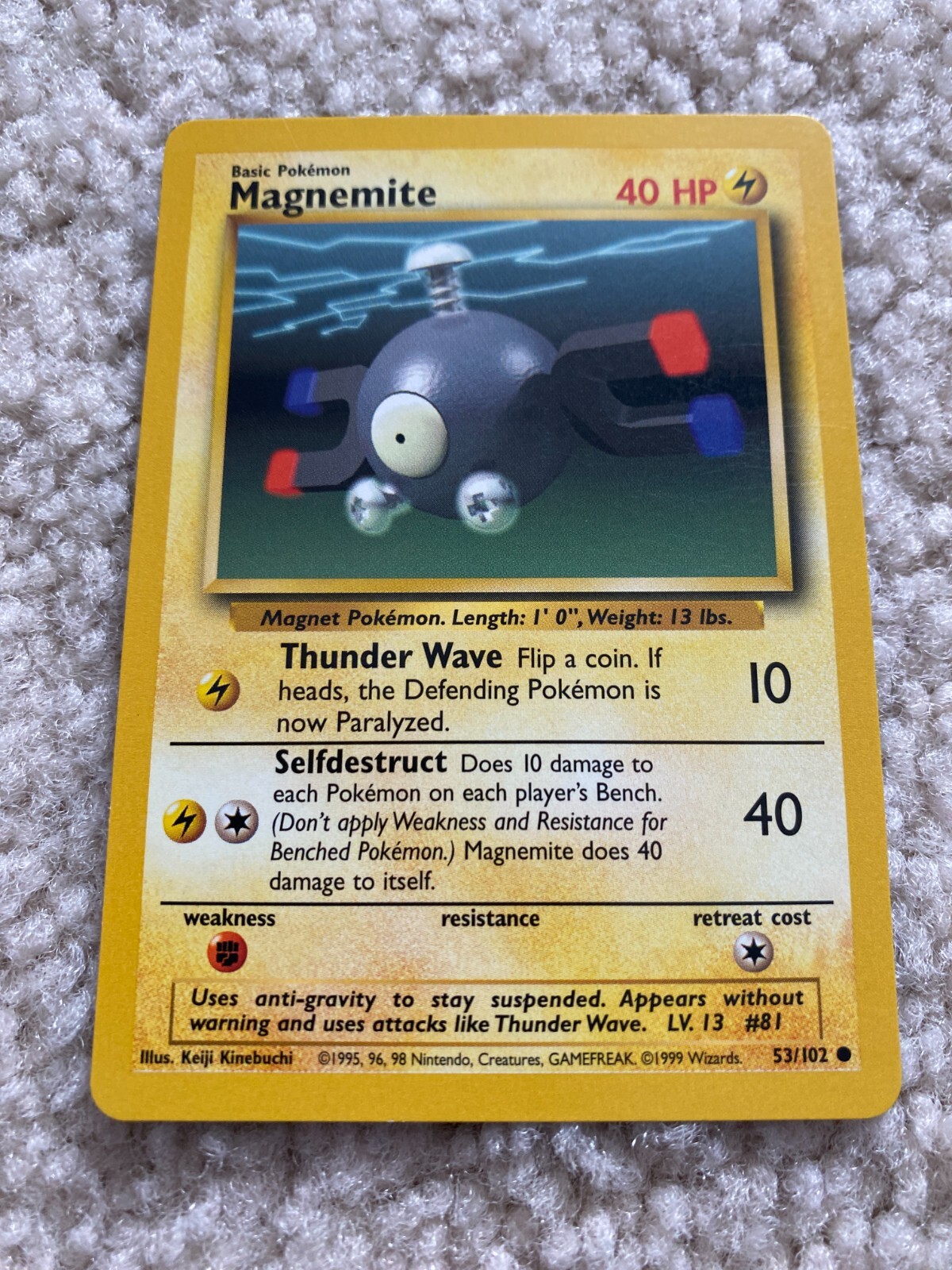 Magnemite 53/102 - Common 1999 English Base Set Pokemon Card - NM | eBay