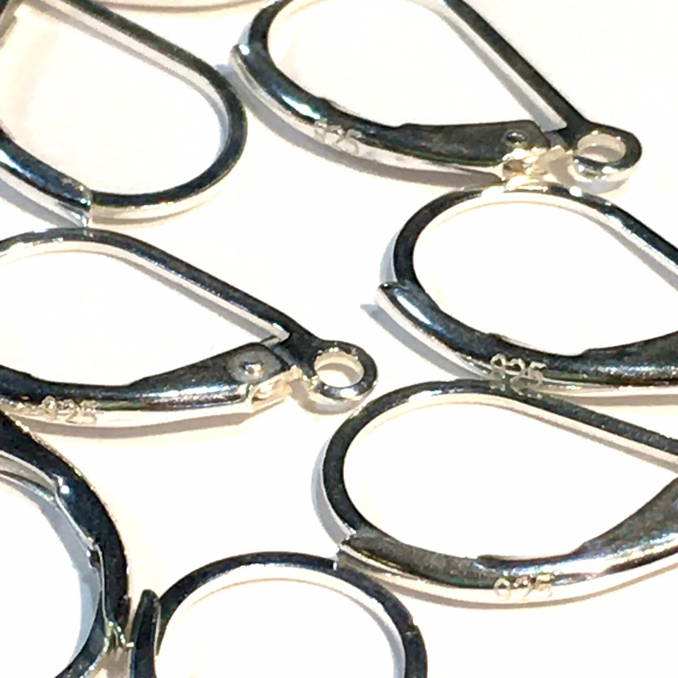 LOW PRICE 50 Pcs(25 Pairs) Genuine 925 Silver lever back Earring ...