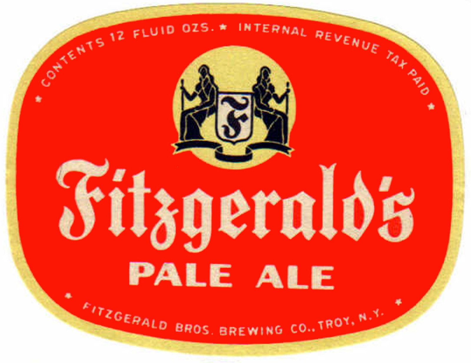 FITZGERALD PALE ALE BEER LABEL T SHIRT TROY NEW YORK SIZES SMALL ...