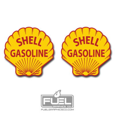 Shell Gasoline Premium Vinyl Decal Sticker 2-Pack - Vintage Gas Company ...