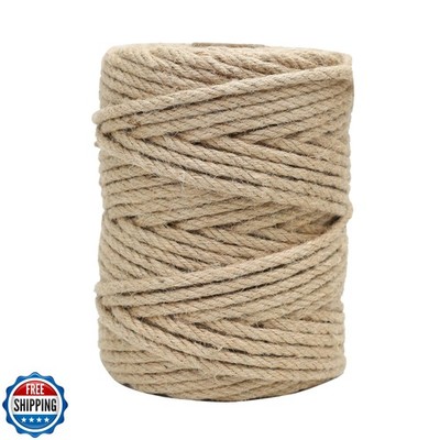 Natural Jute Twine 328ft 8mm,4Ply Twisted Thick Twine Rope Strong Jute ...
