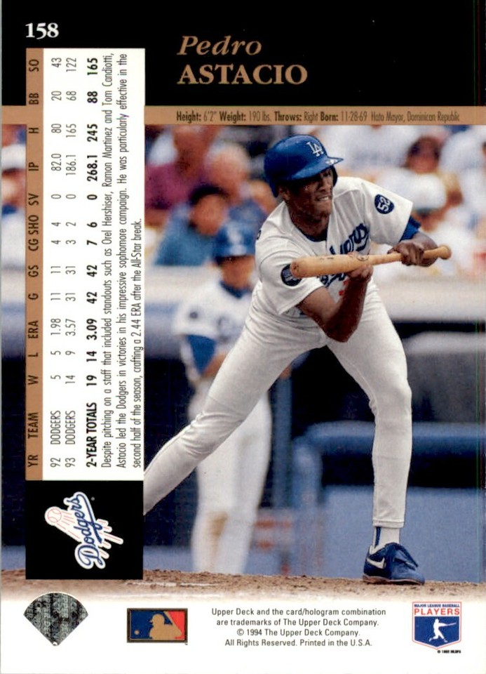1994 Upper Deck MLB Pedro Astacio #158 | eBay