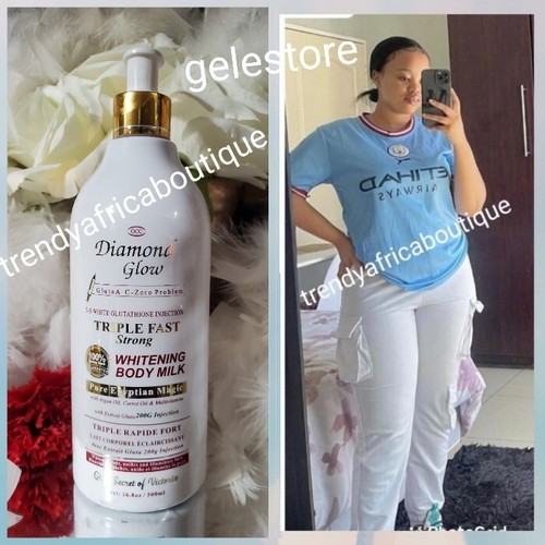 AUTHENTIC Gcc DIAMOND GLOW BODY MILK. 3riple FAST whitening Lotion ...