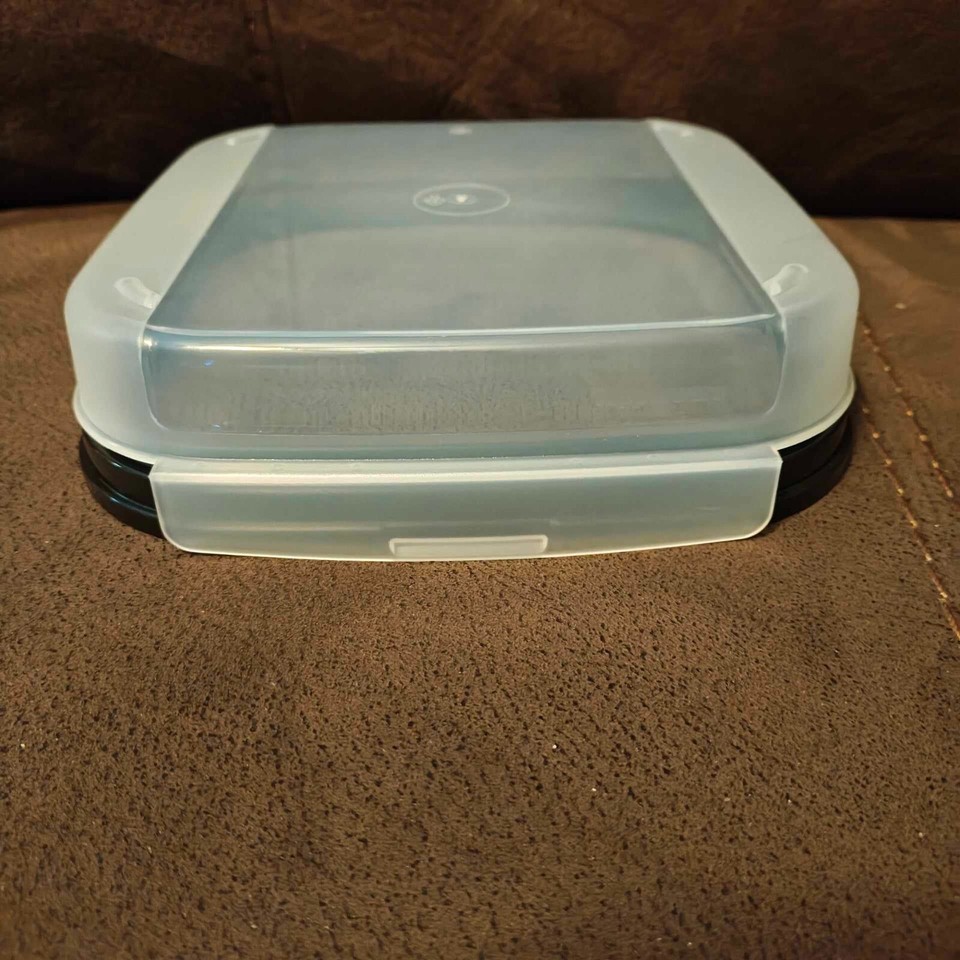 NEW! Tupperware Modular Mates Square Hinged Lid Clear and black New ...