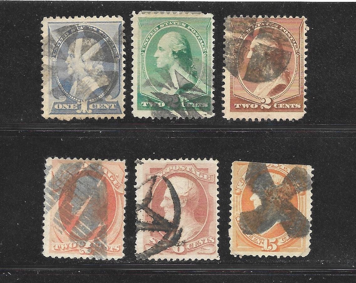 US Stamp Classics...1-15¢ Fancy Cancels...6 Stamps | eBay