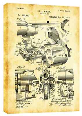 Epic Graffiti "Owen Revolver Vintage Patent" Giclee Canvas Wall Art | eBay