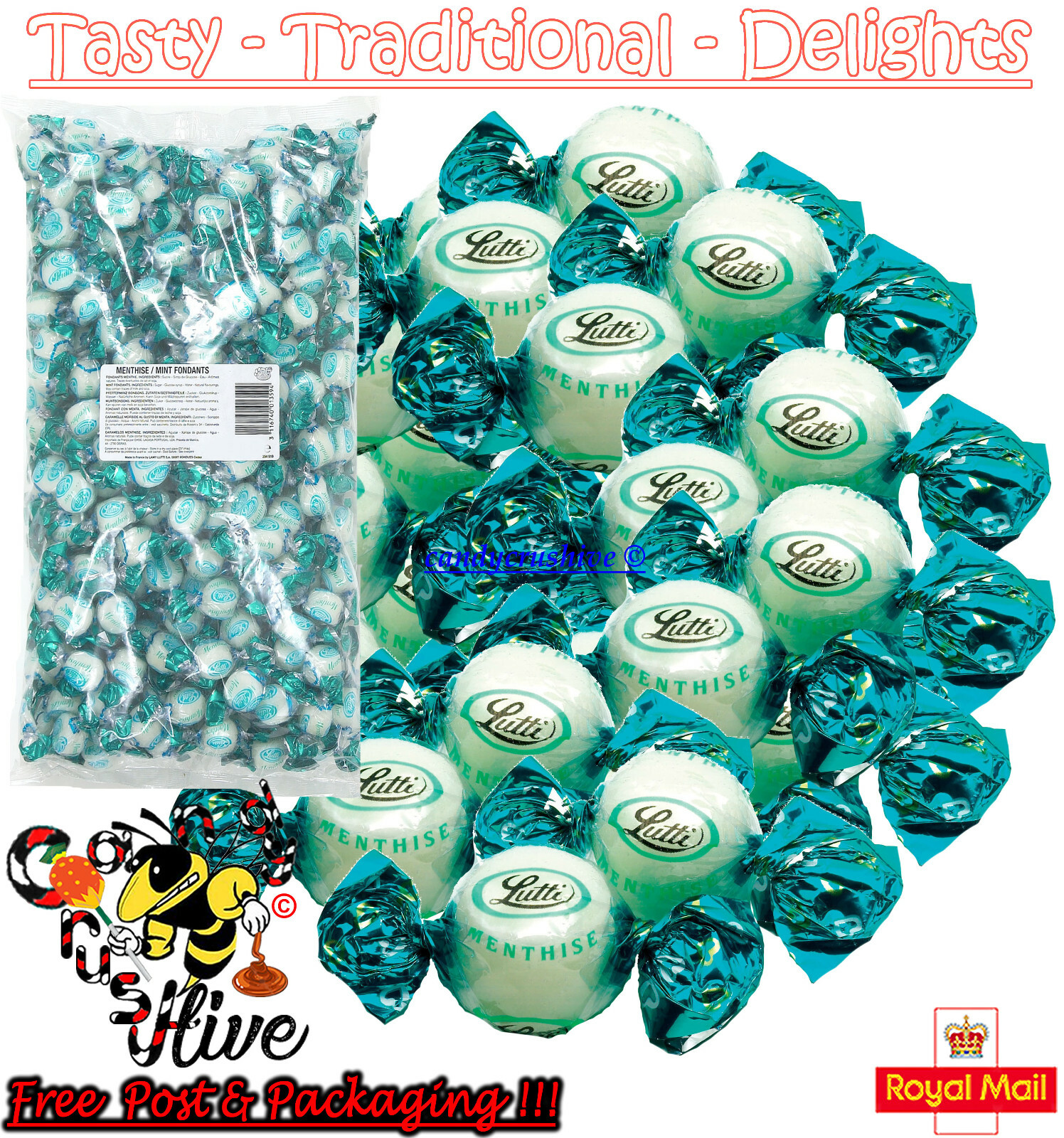 6g - 10kg Lutti Peppermint Mint Cream Fondants Sweets Clarnico Retro ...