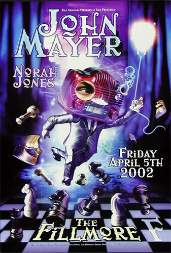 John Mayer Norah Jones 2002 Fillmore SF Concert Poster Craig Howell ...
