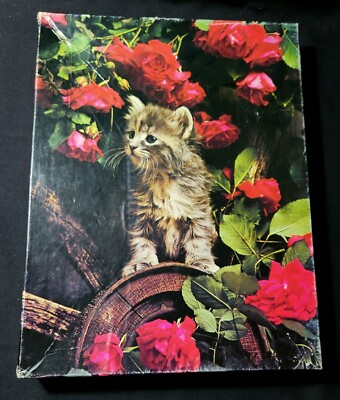 Vintage SPRINGBOK The Way of a Cat Puzzle 500 Pc Red Roses PZL4062 ...