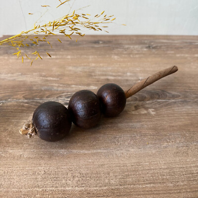 Vintage African triple pod shaker, Authentic musical shaker, African ...