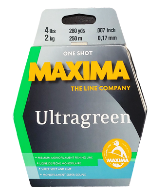 Maxima Ultragreen Monofilament Fishing Line 1 Shot Spool 4 lbs 280 ...