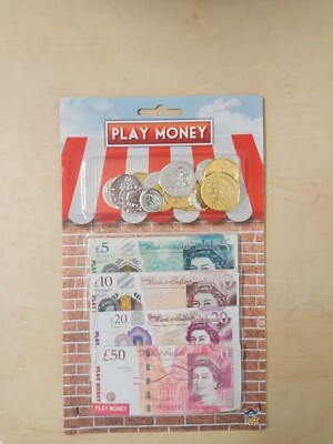 Fake UK Money Pounds notes Coins Pretend Role play Party Fillers ...