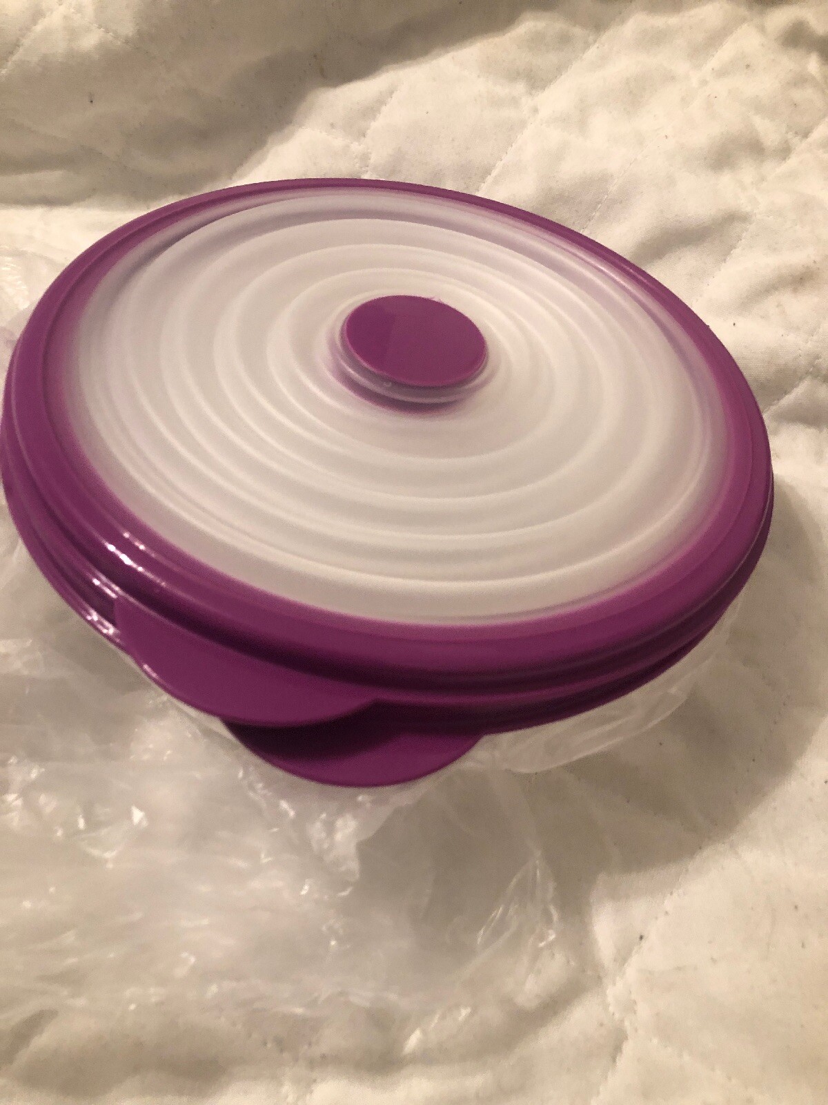 Tupperware Stuffables Bowls Set of Two Sheer 4 cup Bowls Purple Seals ...