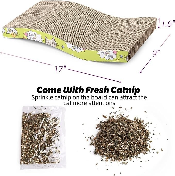 Cat Scratcher Cardboard 2 Pack S shape Cat Scratching Durable Cat w/2 ...