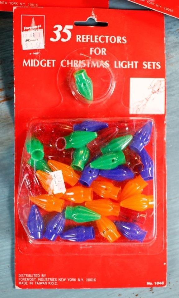 8/Pks Vintage Kmart Tree Light Add-On Reflectors Multi Color Plastic ...