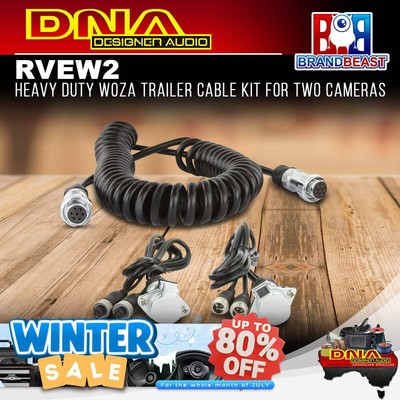 DNA RVEW2 Heavy Duty WOZA Trailer Cable Kit For Two Cameras | eBay ...