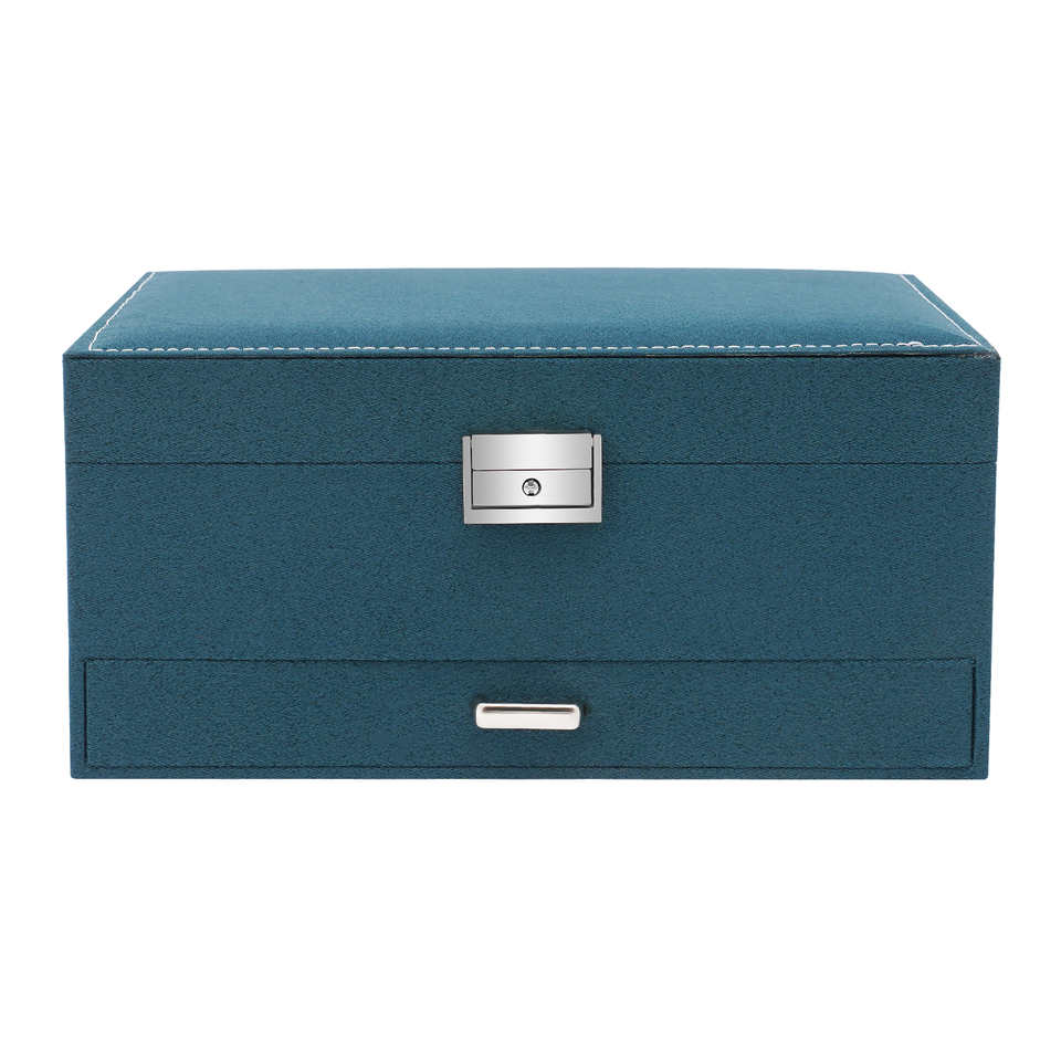3 Layer Large Jewellery Boxes Storage Case Drawer Cabinet Necklace ...