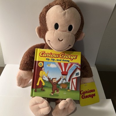 Curious George Story Pack 14” Plush and Hardcover Up, Up, and Away Book ...