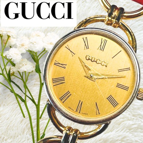 Gucci GG Gold Watch 6000.2.L Ladies Roman Numeral 5.5-7.1 in Band ...