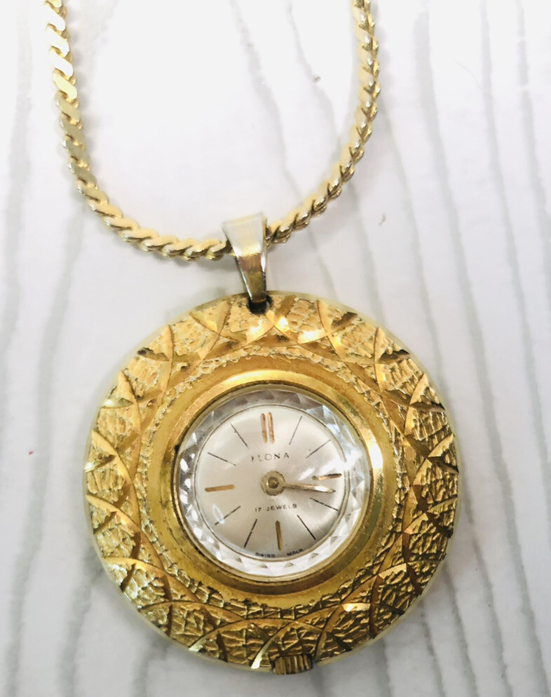 Vintage Ilona 17 Jewels Mecahnical Ladies Pendant Wat… - Gem