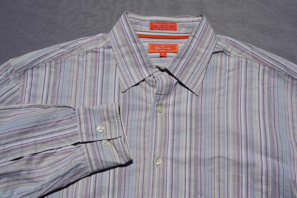 Faconnable Long Sleeve Button Front Casual Sport Shirt. Men's Size M ...