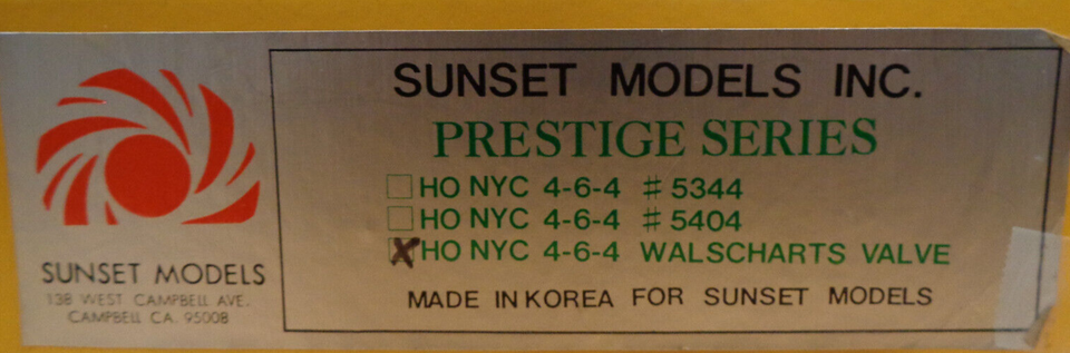 SUNSET MODELS PRESTIGE SERIES HO SCALE BRASS 4-6-4 WALSCHARTS VALVE NEW ...