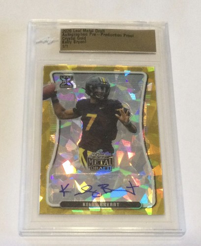 2020 Leaf Metal Draft Football Kelly Bryant Rc Auto Crystal Gold 1/1 ...