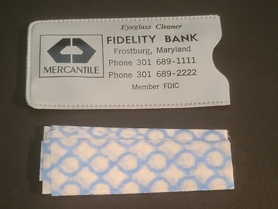 Vintage Fidelity Bank In Frostburg Maryland Advertising Eyeglass ...