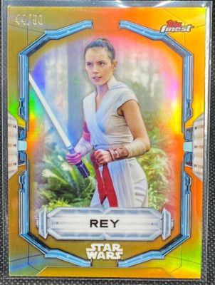 2022 Star Wars Topps Finest Gold Refractor Rey #80 /50 Rise of ...