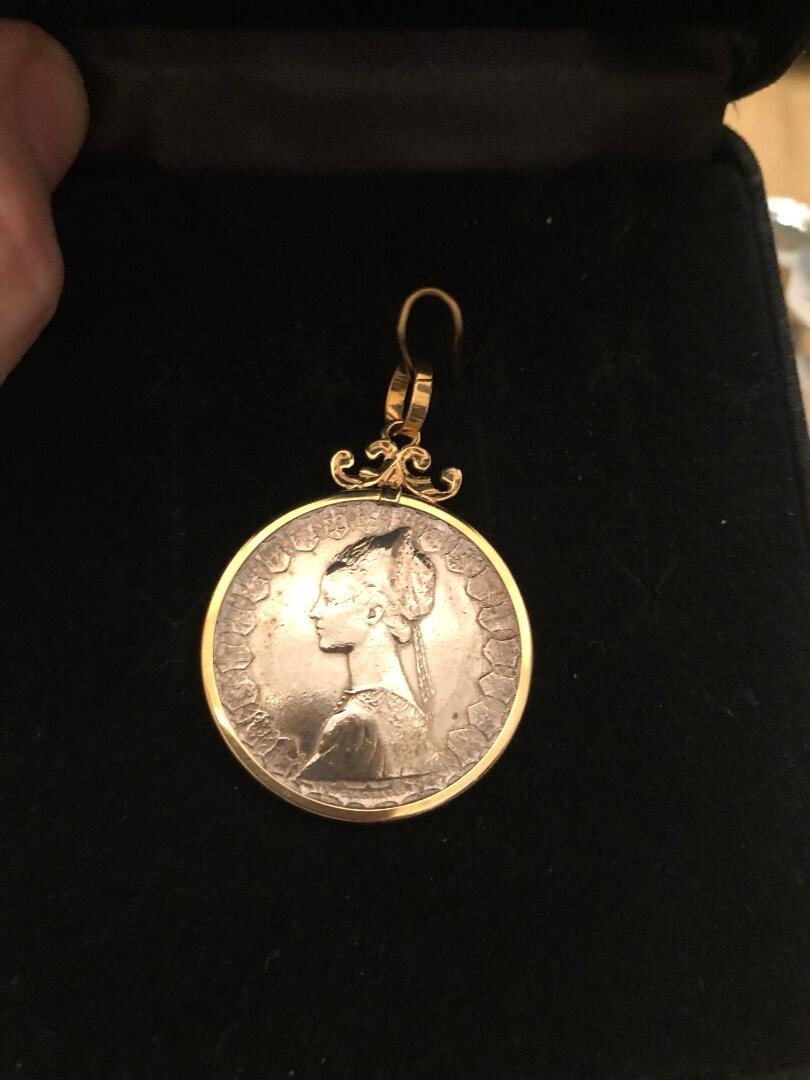 14kt Gold Frame with Silver L.500 Dante's Repvbblica … - Gem