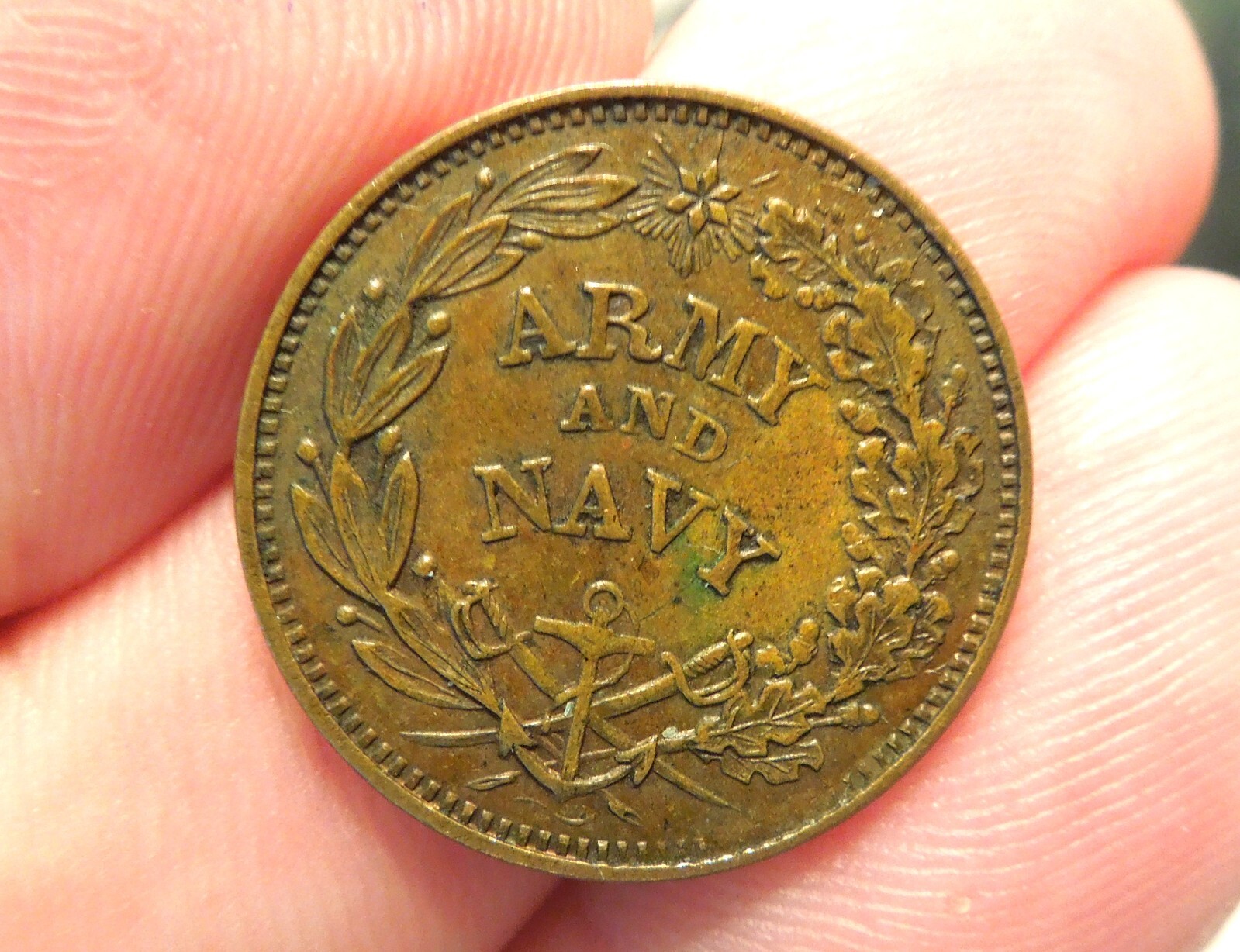 1863 The Flag of our Union "ARMY & NAVY" Civil War Token .High Grade ...