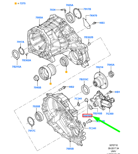 NUEVO FORD RANGER T6 MK1 CAJA TRANSMISIÓN ENCHUFE AB39-7A010-AA 1725663 ...