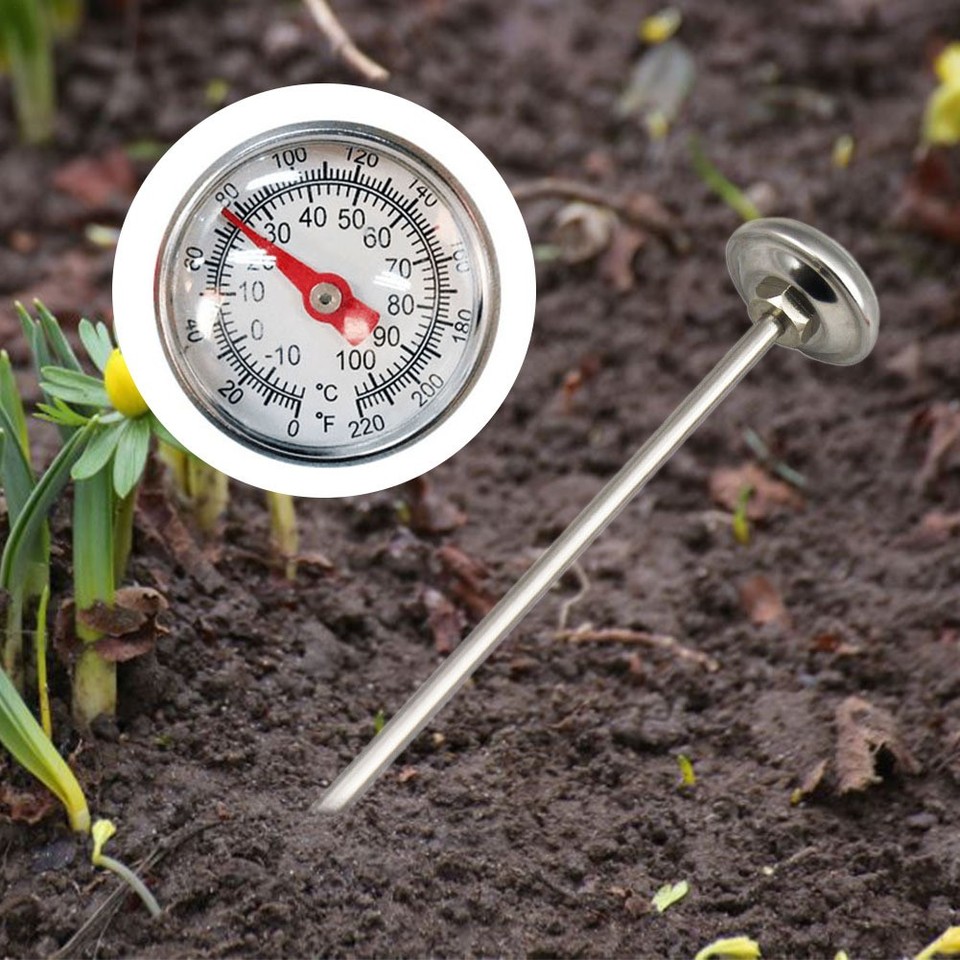 Soil Temperature Thermometer Stainless Steel Ground Temp Meter ...
